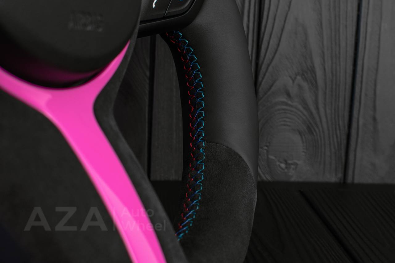 Steering wheel BMW F3X F8X F2X Alcantara/Leather/Pink details/Included ...